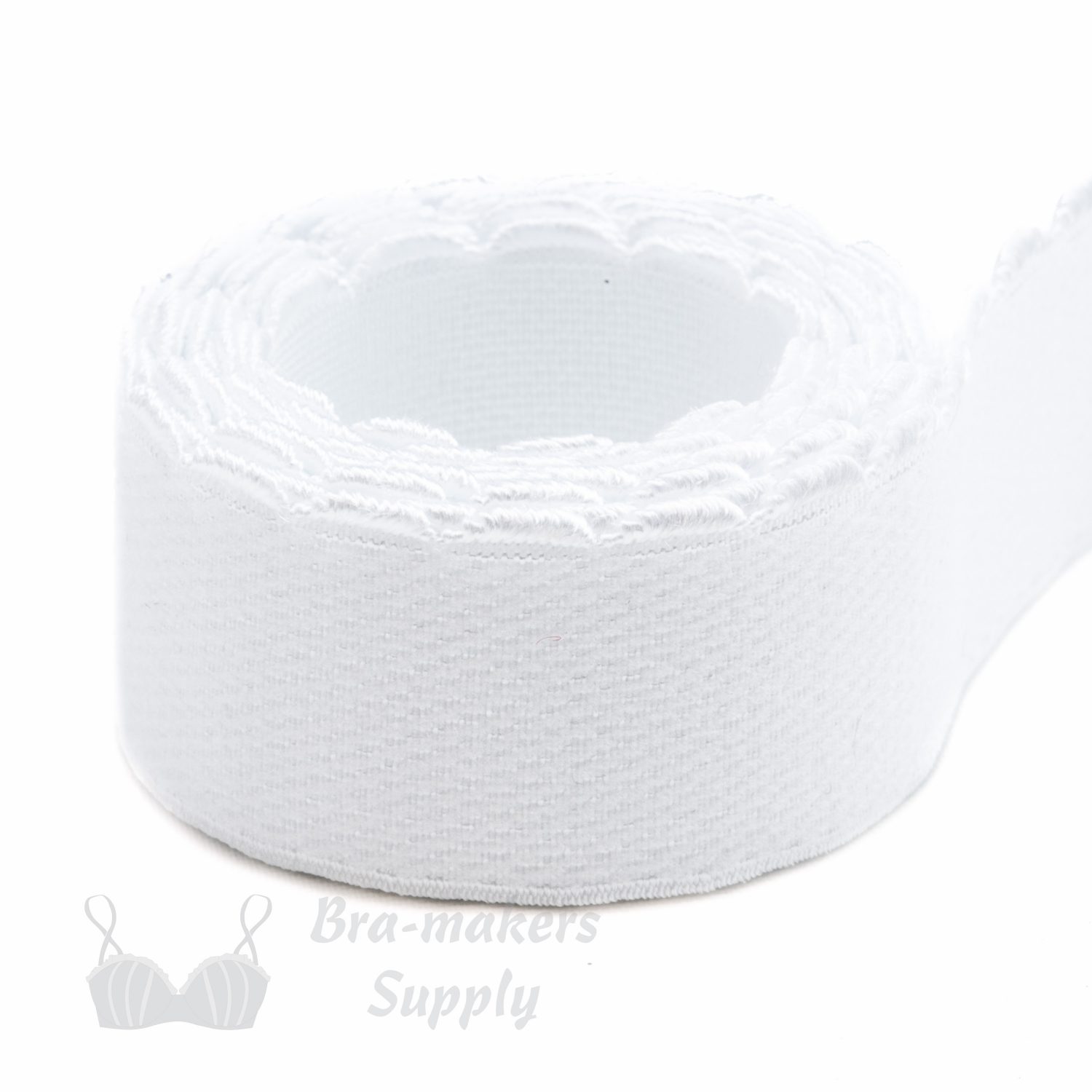 Scalloped Edge Plush Back Band Elastic-Bulk Rolls - Bra-Makers Supply