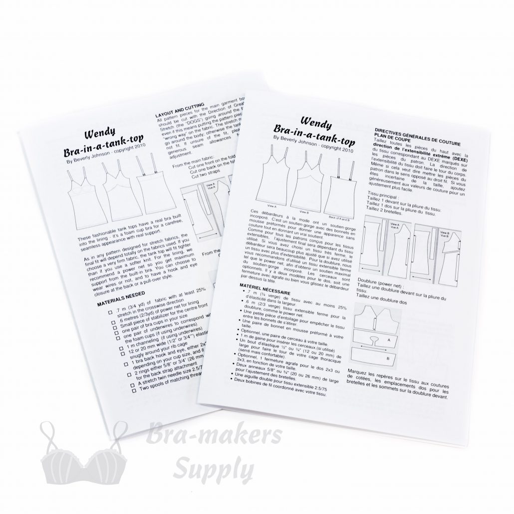 Wendy Bra Tank Top Pattern - Bra-Makers Supply