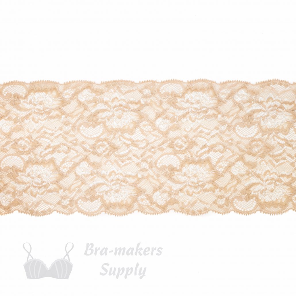 Half Inch Off-White Floral Stretch Edging - Bra-Makers Supply