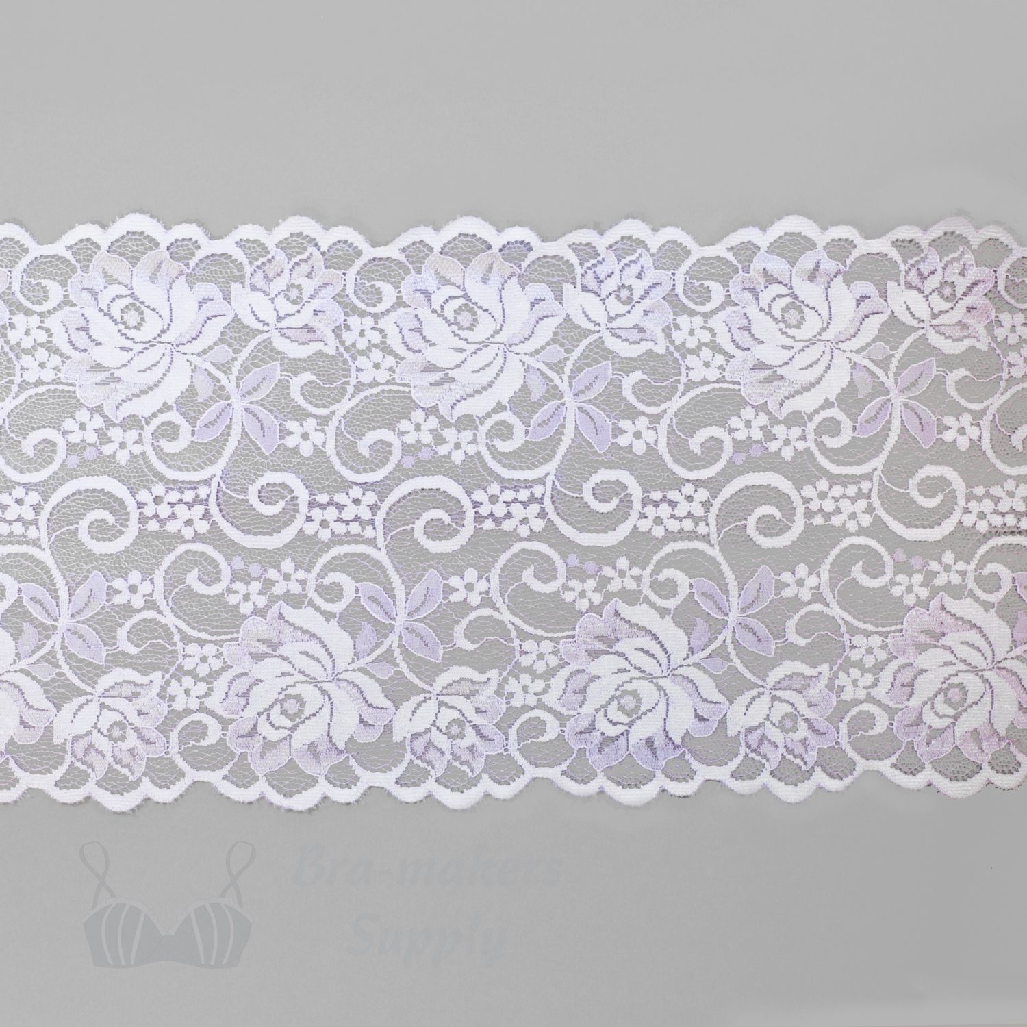 Six Inch Lilac Floral Rigid Lace - Bra-Makers Supply