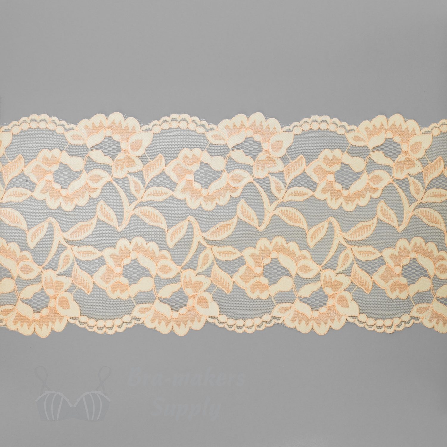 Half Inch Off-White Floral Stretch Edging - Bra-Makers Supply