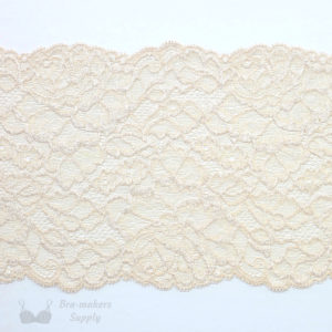 Five Inch Light Champagne Floral Stretch Lace - Bra-Makers Supply