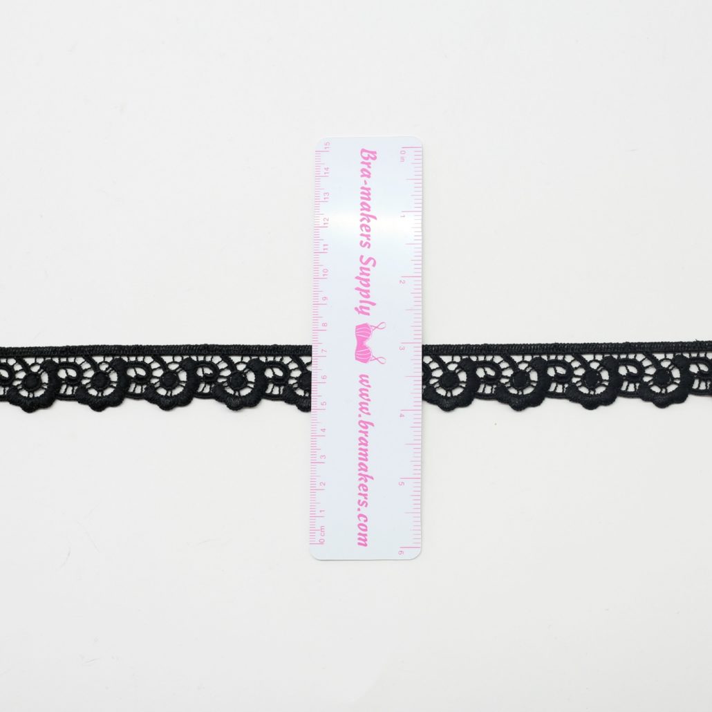 One Inch Black Rigid Lace Edge - Bra-Makers Supply