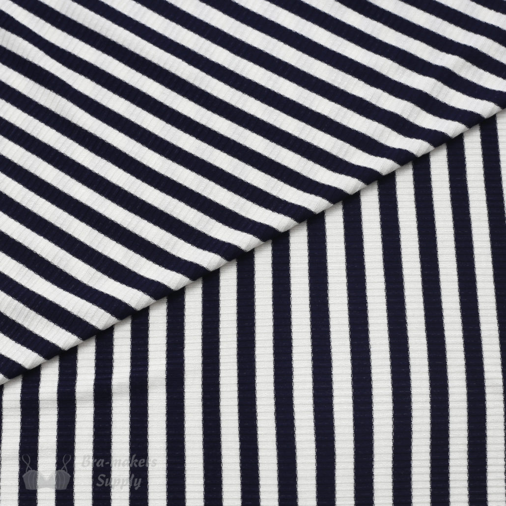 Rib Knit Stripe Stretch Rayon Fabric - Bra-Makers Supply