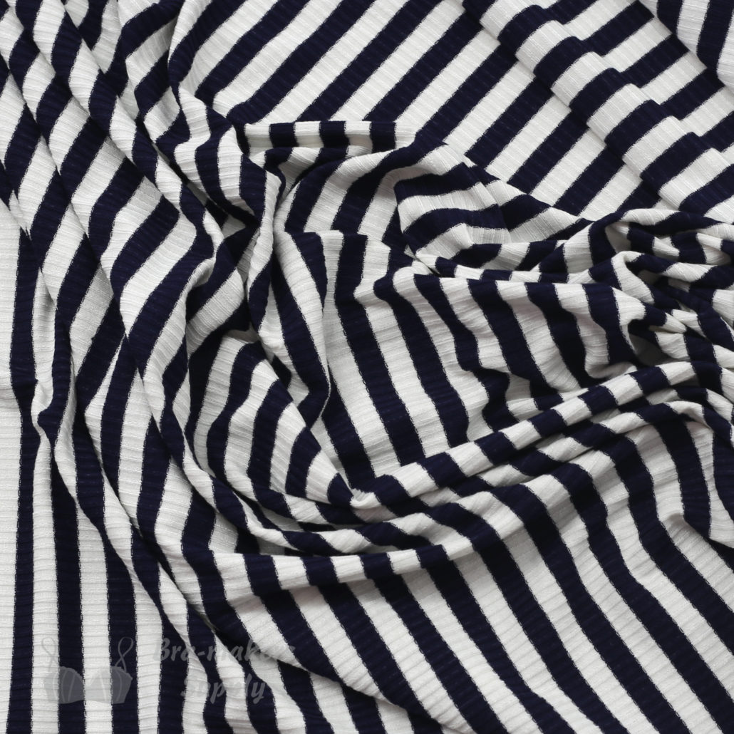 Rib Knit Stripe Stretch Rayon Fabric - Bra-Makers Supply