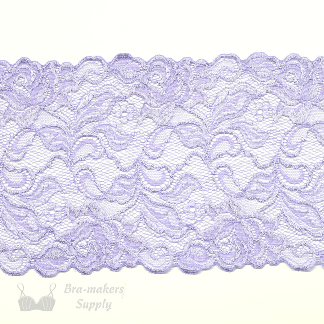 Six Inch Bright Lilac Floral Stretch Lace - Bra-makers Supply