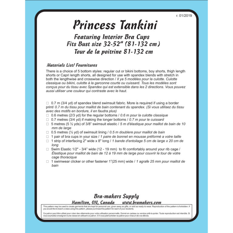 Princess Tankini Pattern - Bra-Makers Supply