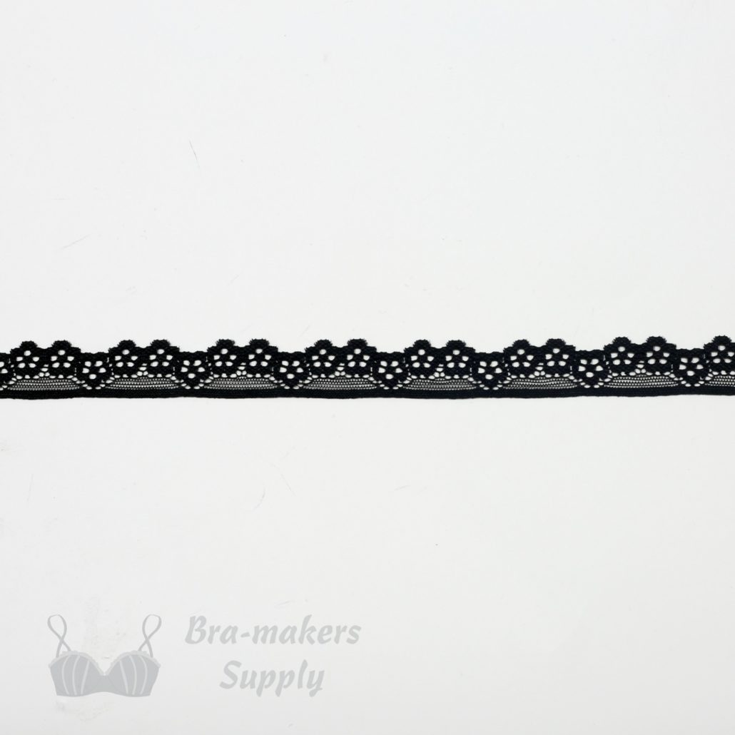 Three Quarters Inch Black Stretch Lace Edging- Bra-Makers Supply