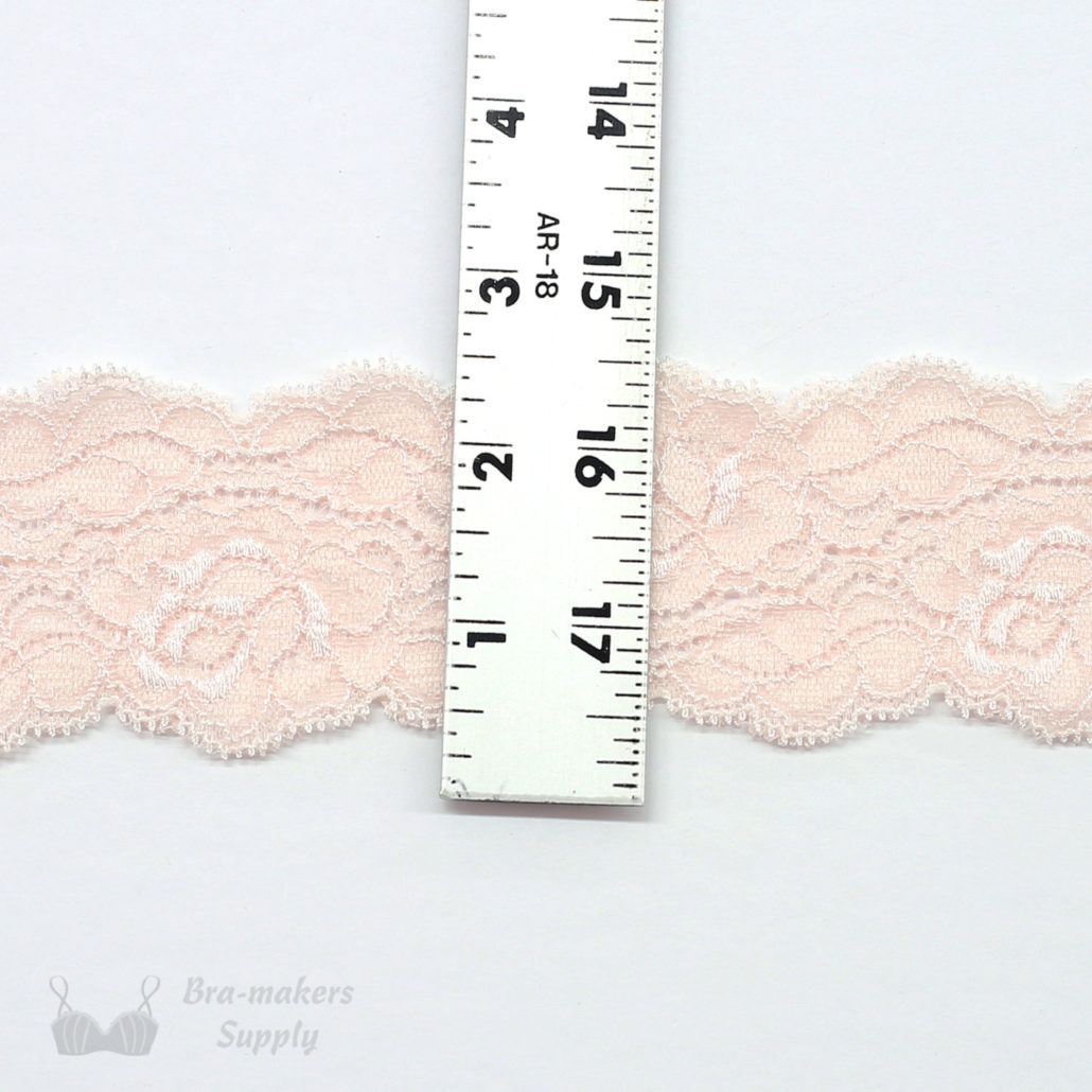 Two Inch Shell Pink Floral Galloon Stretch Lace - Bra-Makers Supply