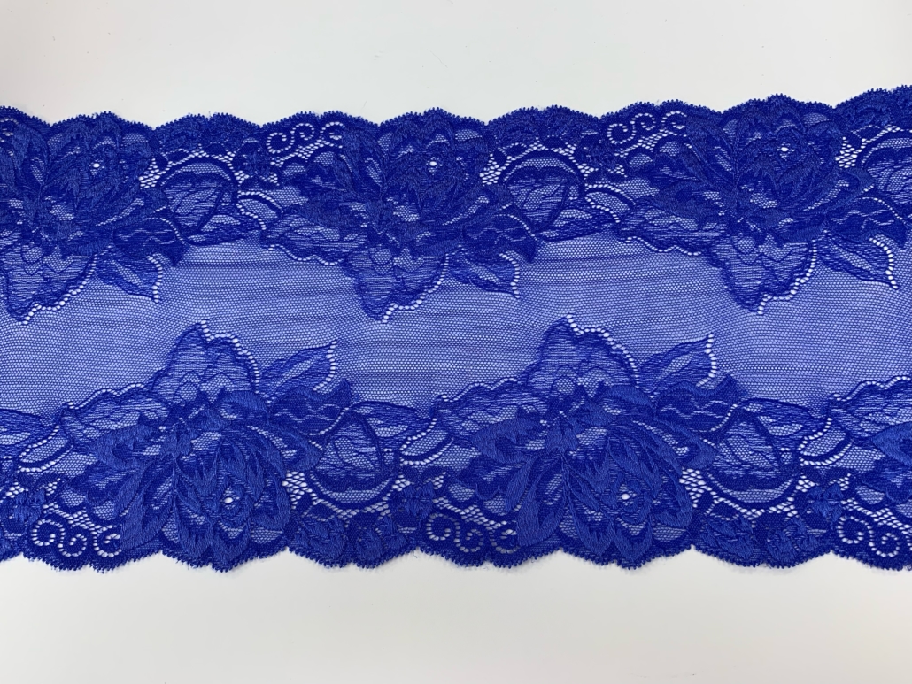 Seven Inch Royal Blue Rose Stretch Lace