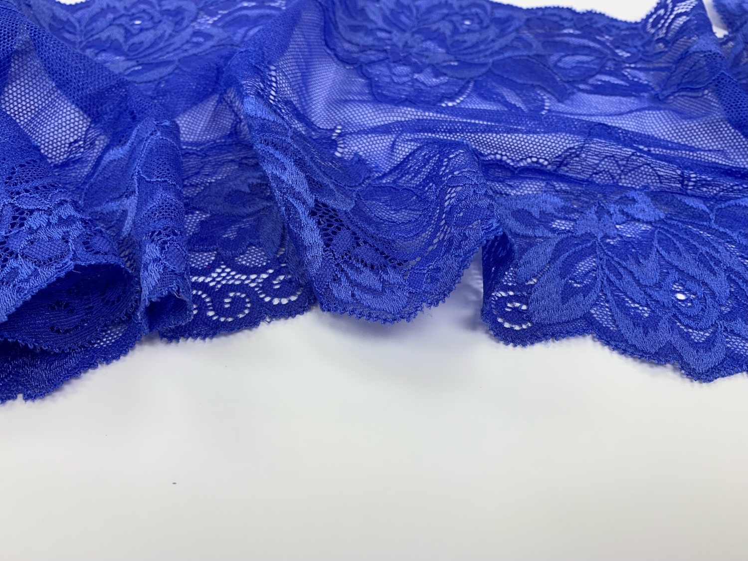 Seven Inch Royal Blue Rose Stretch Lace